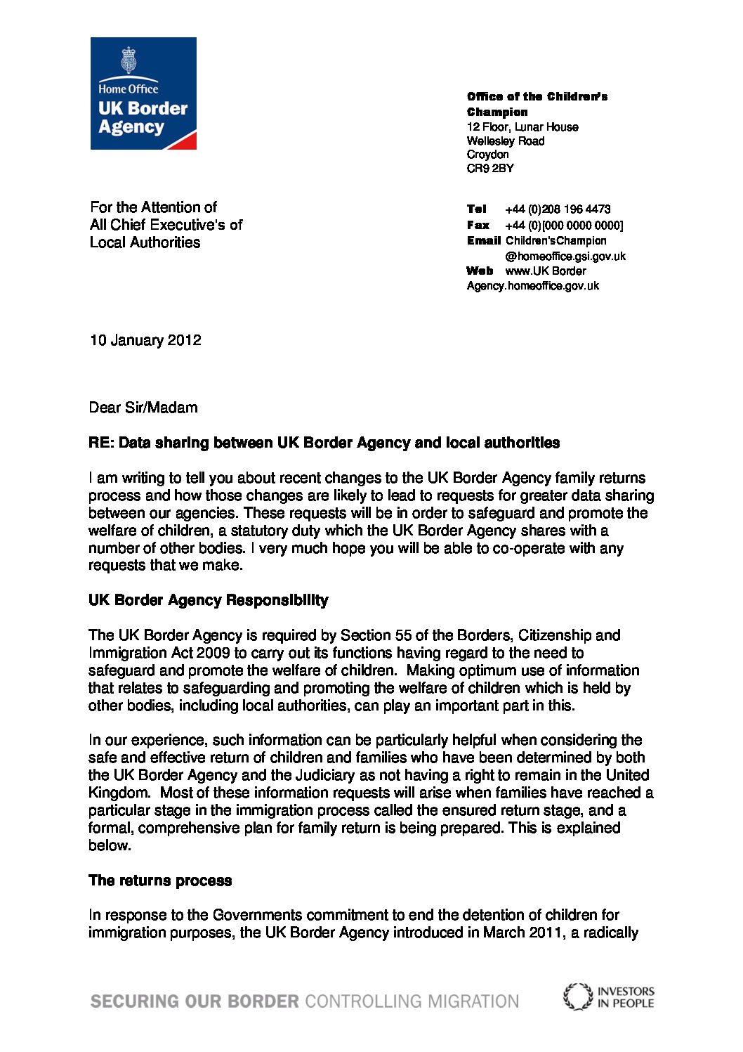 January 2012 UK Border Agency letter | Cambridgeshire and Peterborough ...