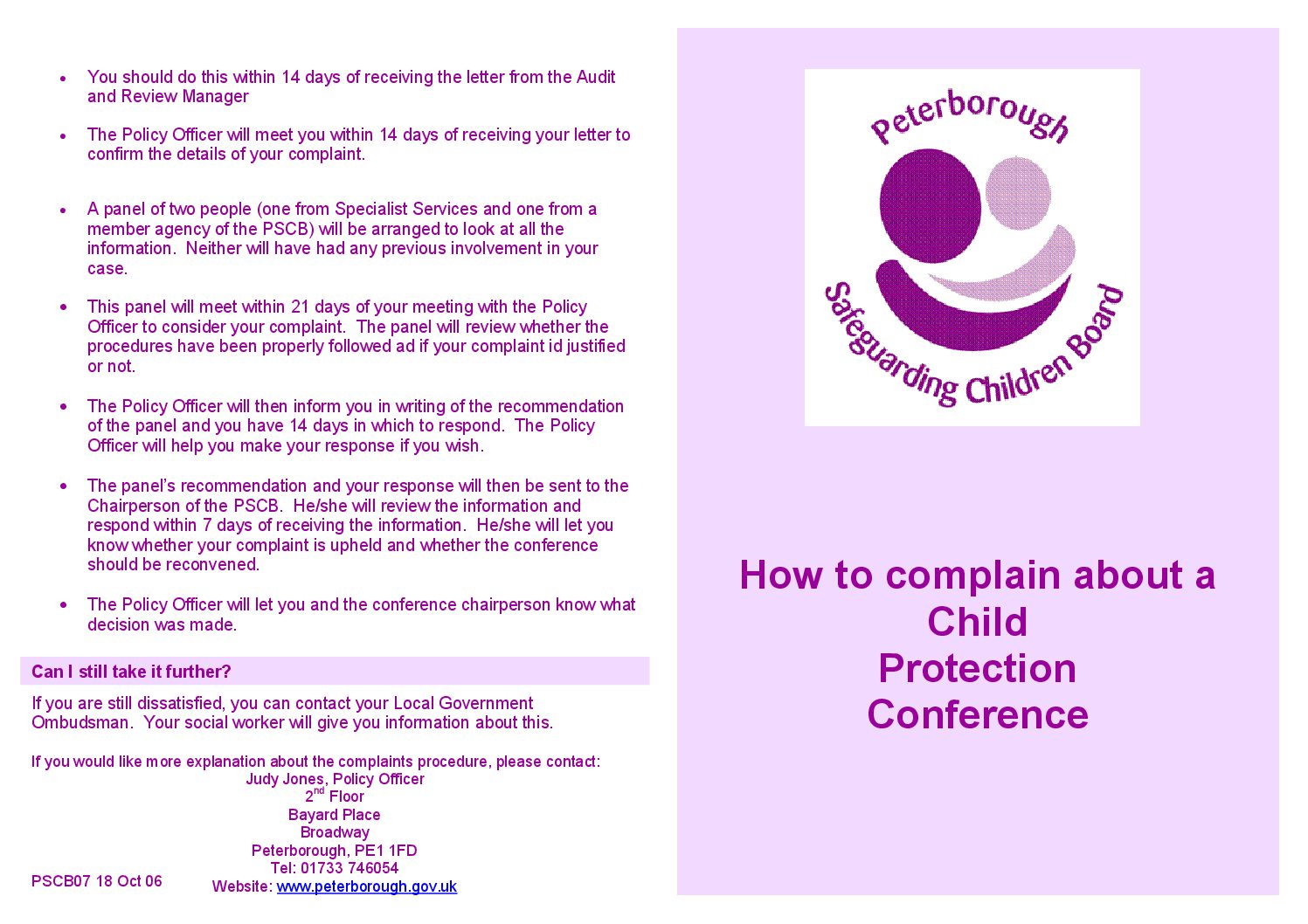 How to complain about a Child Protection Conference | Cambridgeshire ...