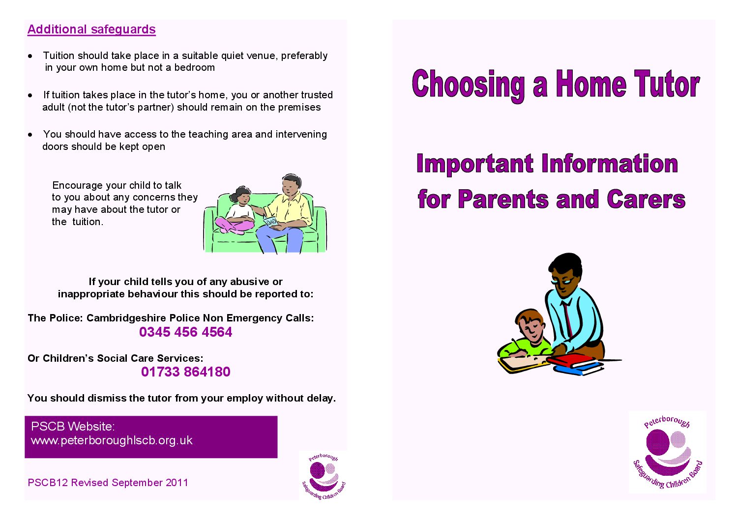 Tutor Leaflet | Cambridgeshire and Peterborough Safeguarding ...