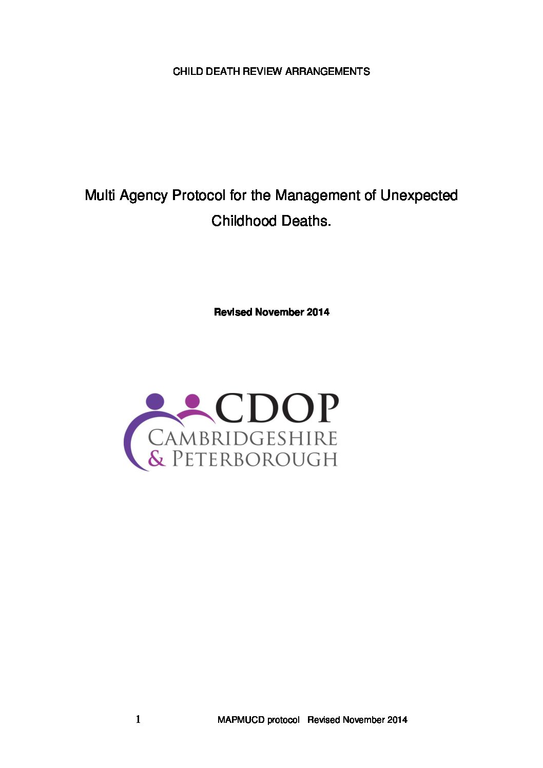 Multi Agency Protocol for the management of unexpected childhood deaths ...