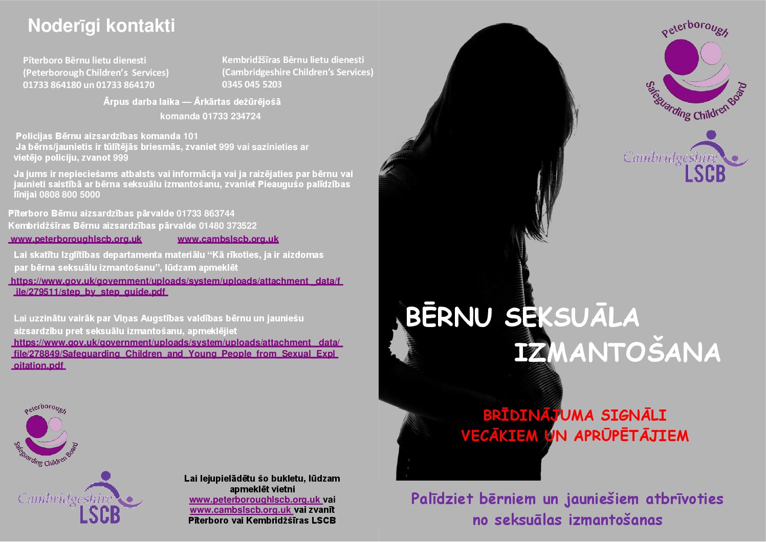 CSE Warning Signs Leaflet for Parents and Carers (Latvian ...