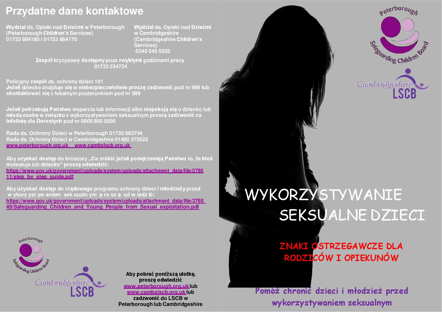 CSE Warning Signs Leaflet for Parents and Carers (Polish ...