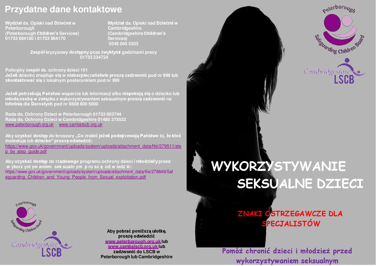 Warning Signs for Professionals Leaflet (Polish) | Cambridgeshire and ... Warning Signs for Professionals Leaflet (Polish) | Cambridgeshire and ...