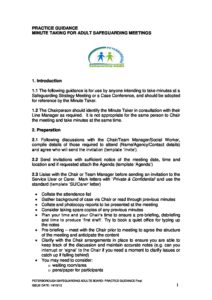 PSAB Practice Guidance Minutes Safeguarding Meetings | Cambridgeshire ...