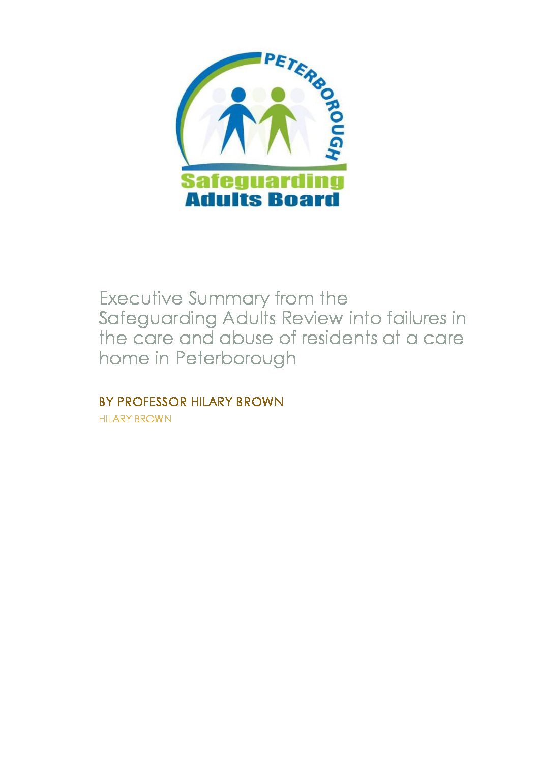 Care Home A – Executive Summary | Cambridgeshire and Peterborough ...