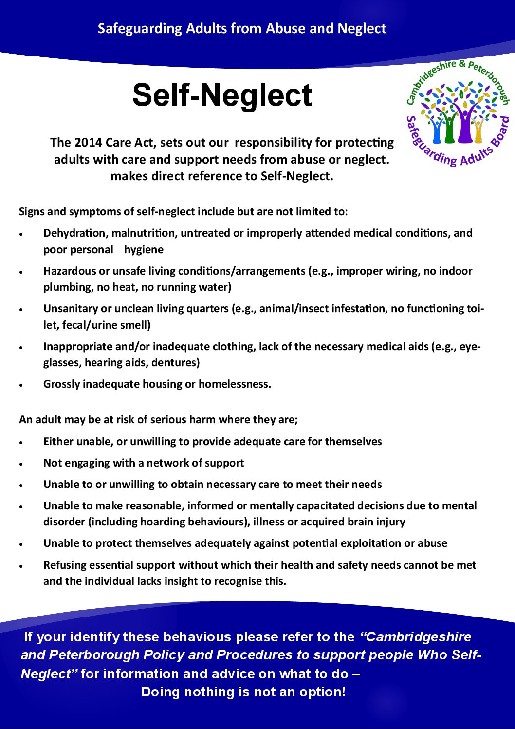 Self-Neglect Professionals Poster final (2018 1) | Cambridgeshire and ...