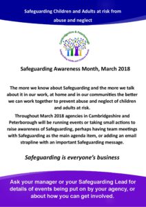 Safeguarding Awareness Month poster (2018 1) | Cambridgeshire and ...