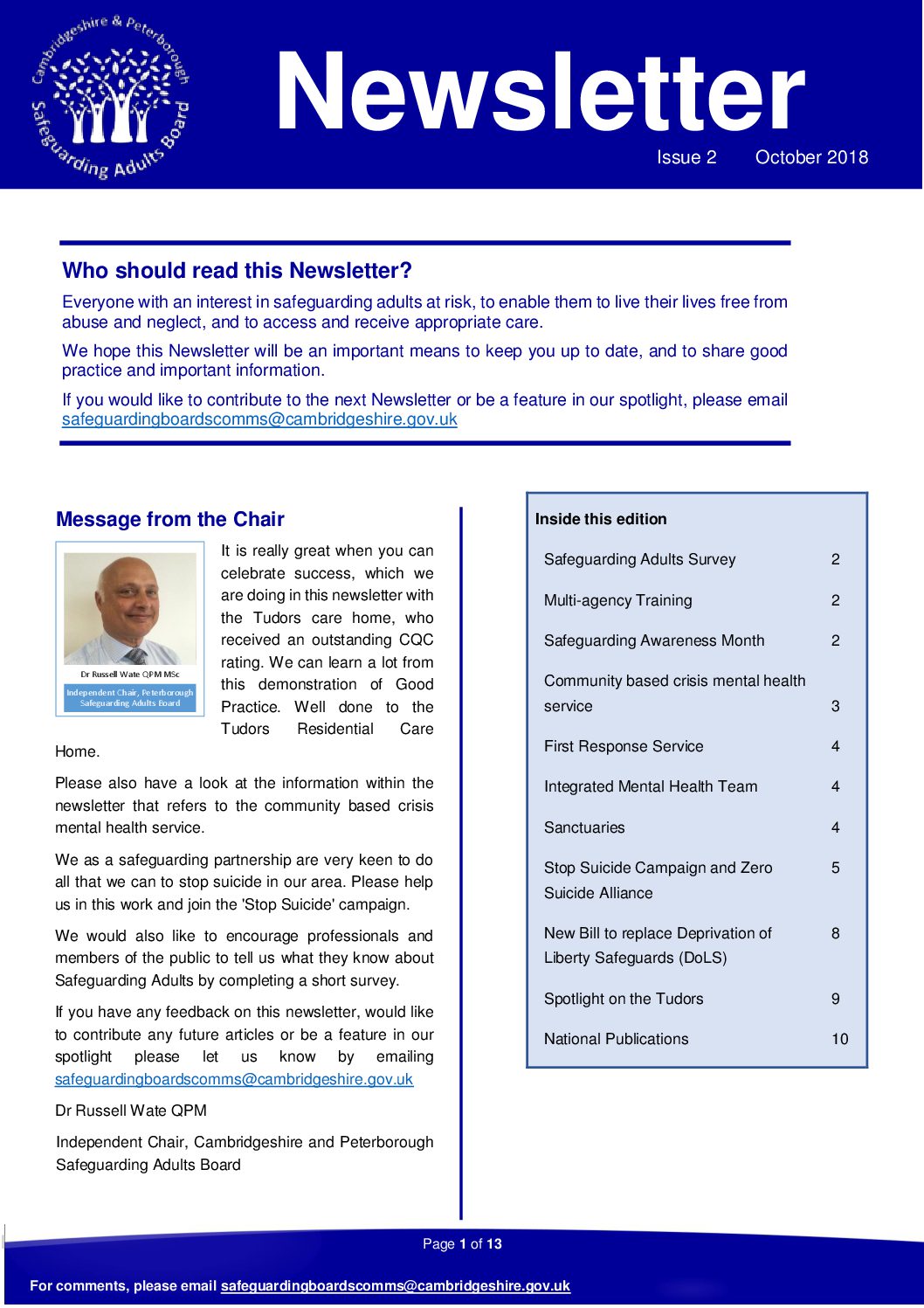 CP Safeguarding Adults Board Newsletter issue 2 | Cambridgeshire and ...