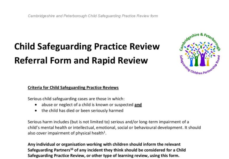 Child Safeguarding Practice Reviews | Cambridgeshire and Peterborough ...