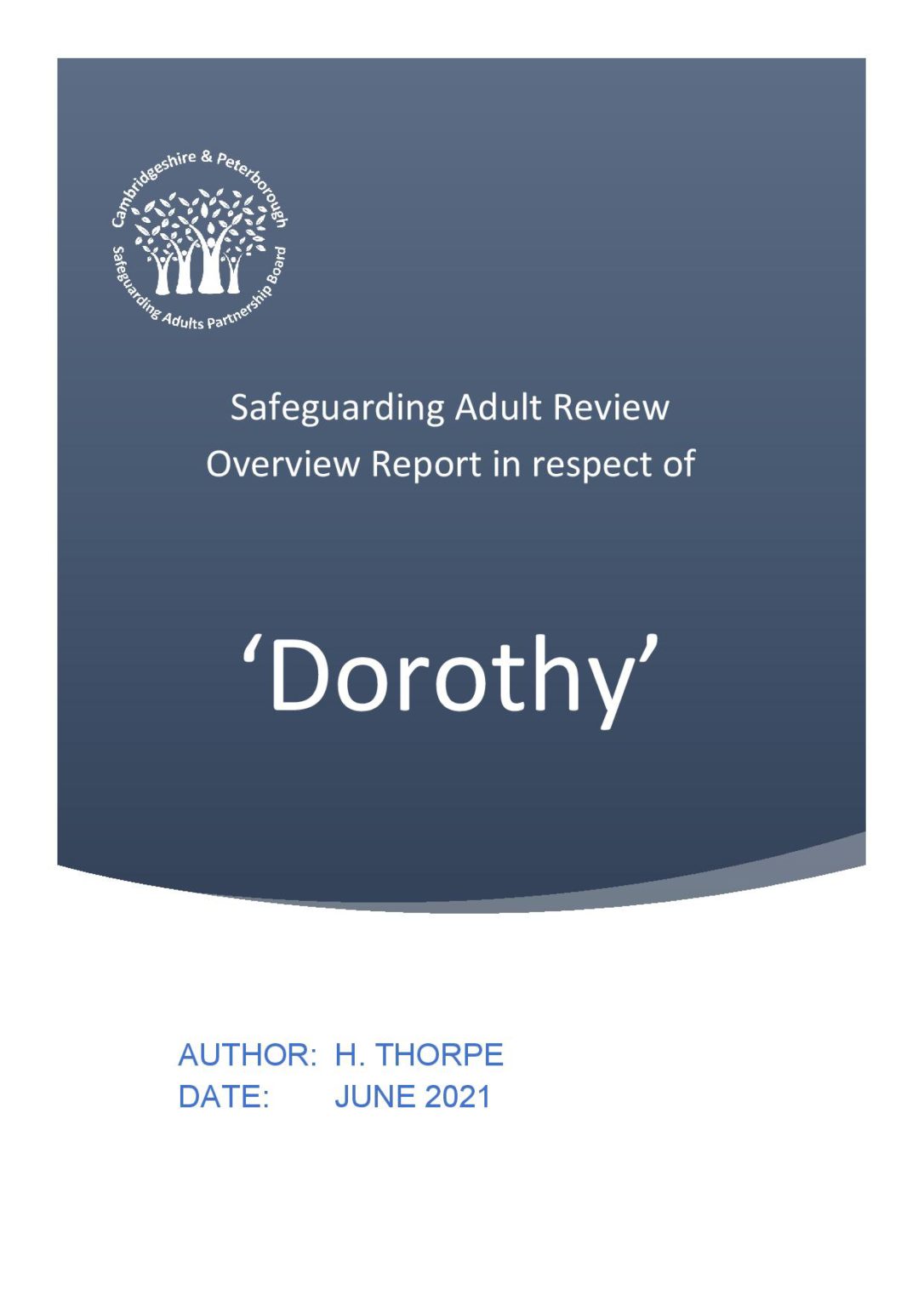 Safeguarding Adults Reviews | Cambridgeshire and Peterborough ...