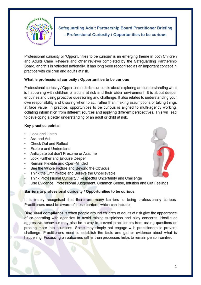 Briefing – Professional Curiosity / Opportunities to be curious ...