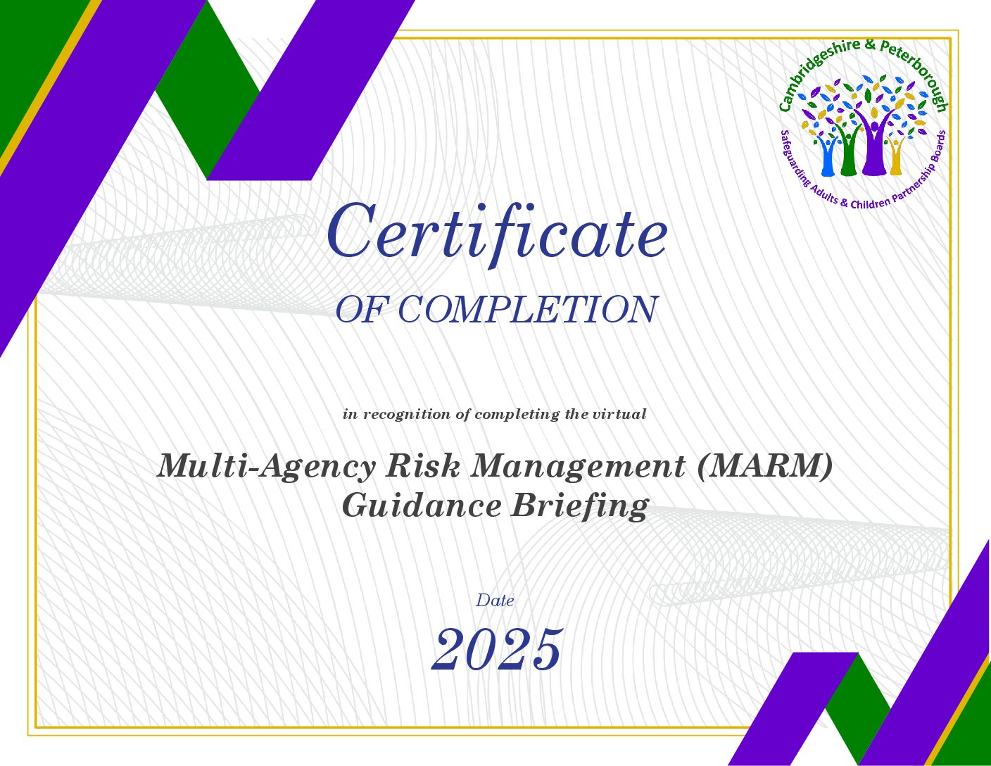 MARM-Briefing-Certificate-1 | Cambridgeshire and Peterborough ... MARM-Briefing-Certificate-1 | Cambridgeshire and Peterborough ...