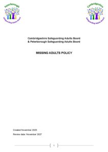 Missing Adults Policy- Cambridgeshire & Peterborough Dec 2025 ...